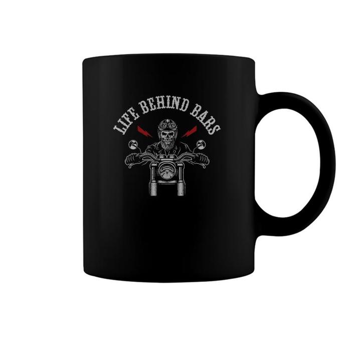 Life Behind Bars Motorcycle Rider Vintage Chopper Biker Gift Coffee Mug ...