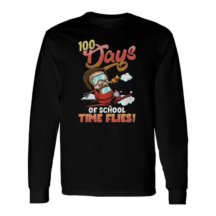 100Th Day Of School Teacher Student Time Flies 100 Days Cute Long ...