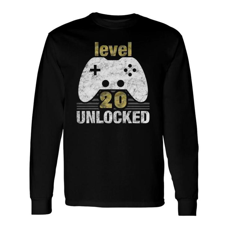 Level 20 Unlocked 20Th Birthday 20 Years Old For Gamers Long Sleeve T ...