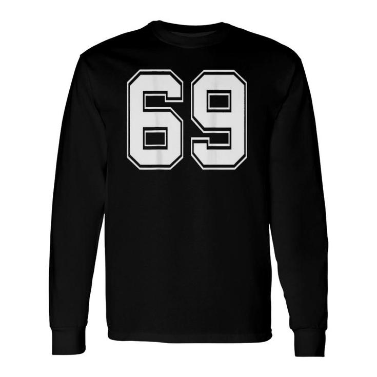 Number 69 Football Baseball Soccer Jersey Uniform Long Sleeve T-Shirt ...