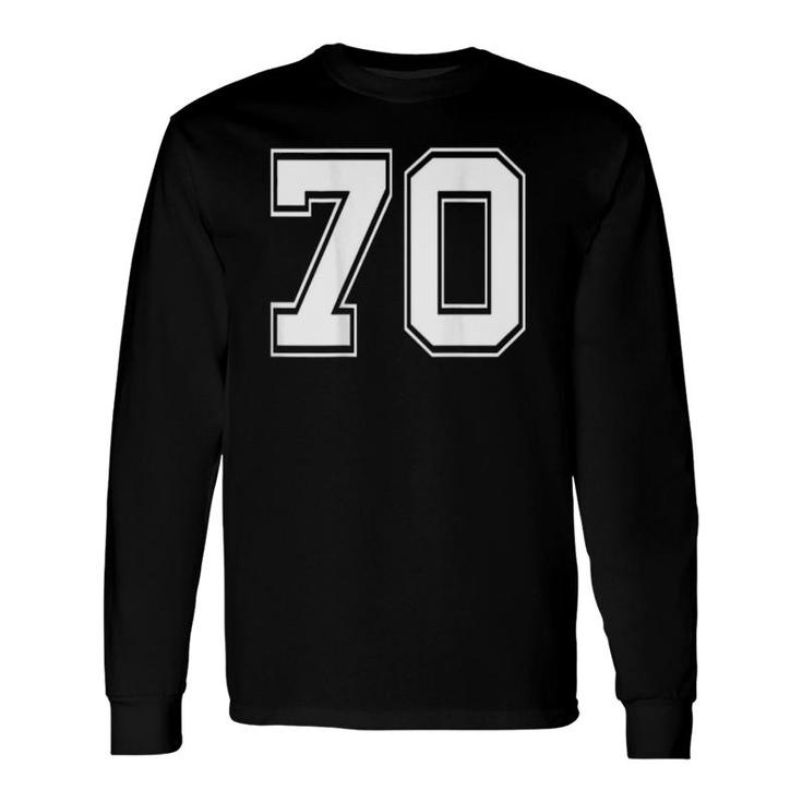 Number 70 Football Baseball Soccer Jersey Uniform Long Sleeve T-Shirt ...