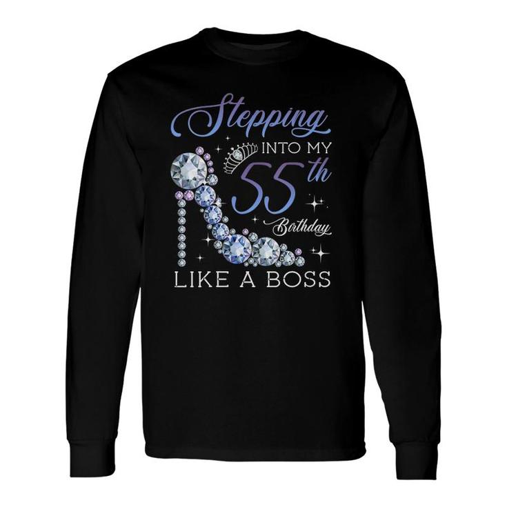 Stepping Into 55Th Birthday Born 1967 55 Years Old V-Neck Long Sleeve T ...