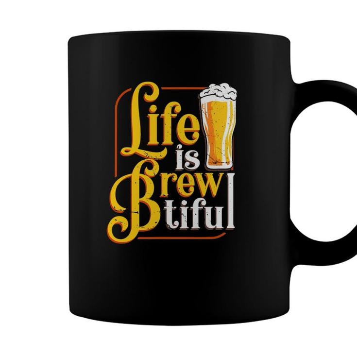 Life Is Brewtiful Beer Craft Drinker Lover Brew Master Coffee Mug ...