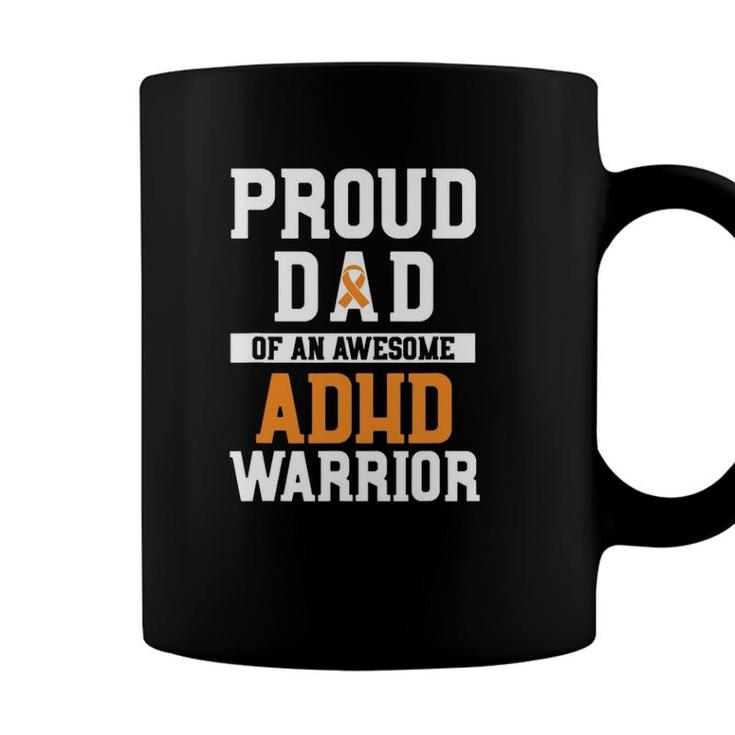 Adhd Dad Warrior Orange Ribbon Adhd Mental Health Awareness Coffee Mug ...