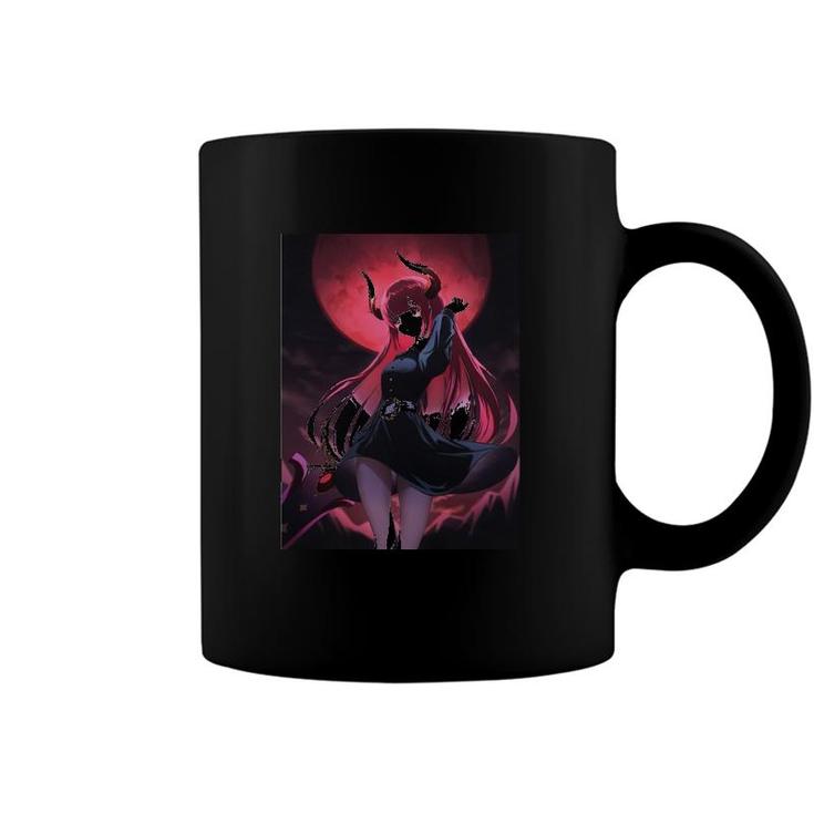 Waifu Anime Girl Aesthetic Japanese Demon Girl Moon Coffee Mug | Mazezy