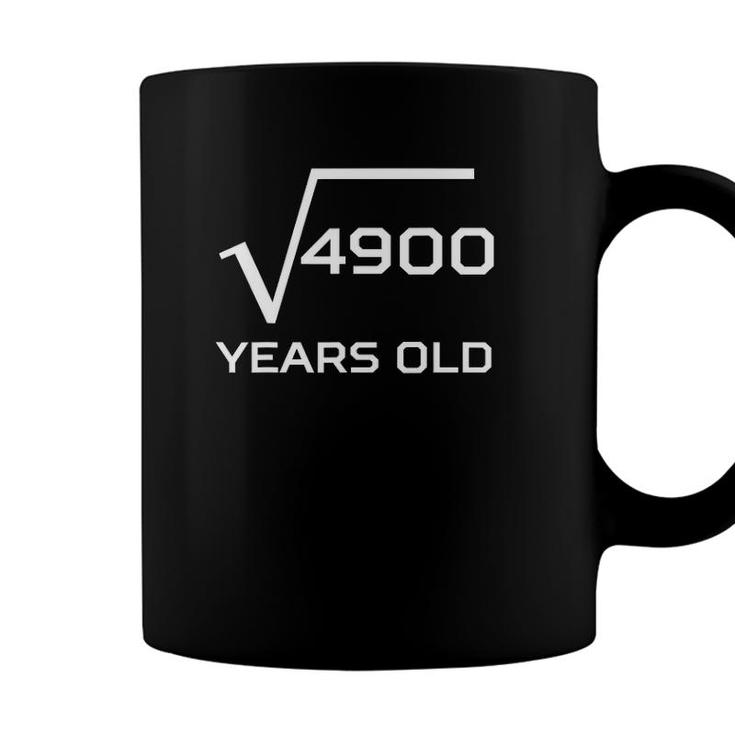 70 Years Old Square Root Of 4900 70Th Birthday Funny Math Coffee Mug ...
