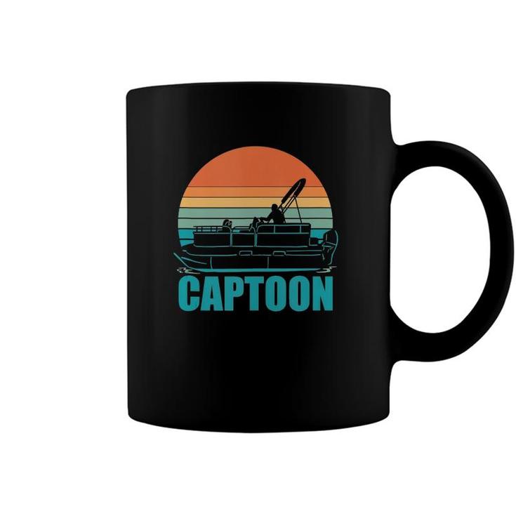 Funny Boating Captoon Pontoon Tritoon Captain Pontoon Boat Coffee Mug ...