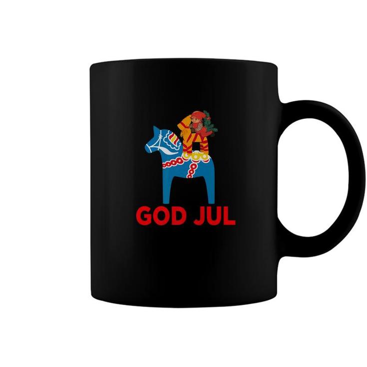 God Jul Merry Christmas Dala Horse Tomte Julbock Straw Goat Coffee Mug ...