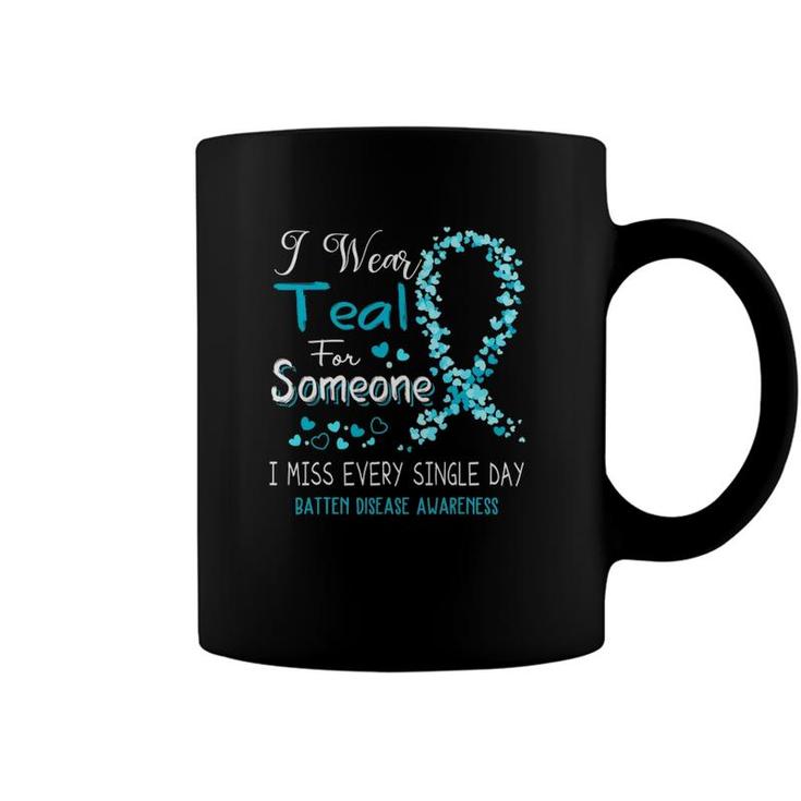 I Wear Teal For Someone Batten Disease Awareness Coffee Mug | Mazezy