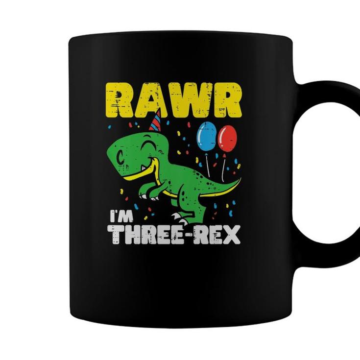 Kids Rawr Im Three Rex Cute Trex Dinosaur 3Rd Birthday Party Boys Coffee Mug