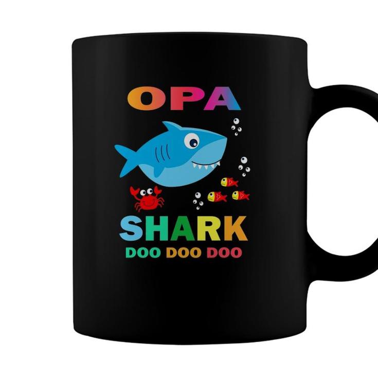 Opa Shark Fathers Day Gift From Wife Son Daughter Coffee Mug - Seseable