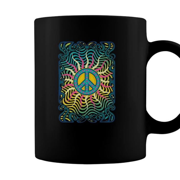 Retro Peace Vintage 60S 70S Hippie Gift Tie Dye Coffee Mug | Seseable