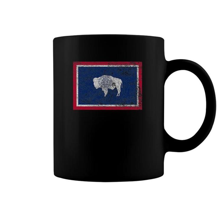 State Of Wyoming Flag Bison Cheyenne Jackson Hole Coffee Mug | Mazezy