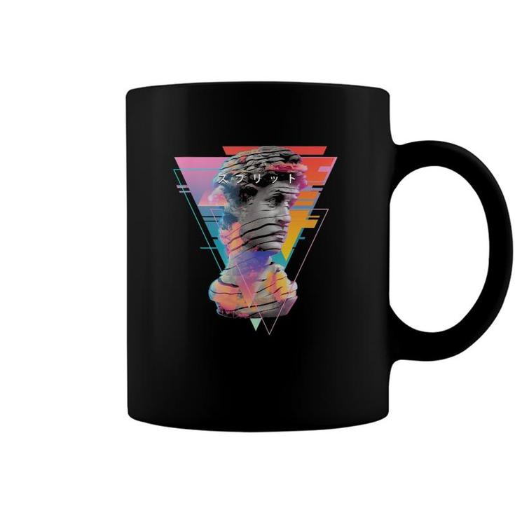 Vaporwave Statue David Bust In Sections Otaku Glitch Art Coffee Mug ...