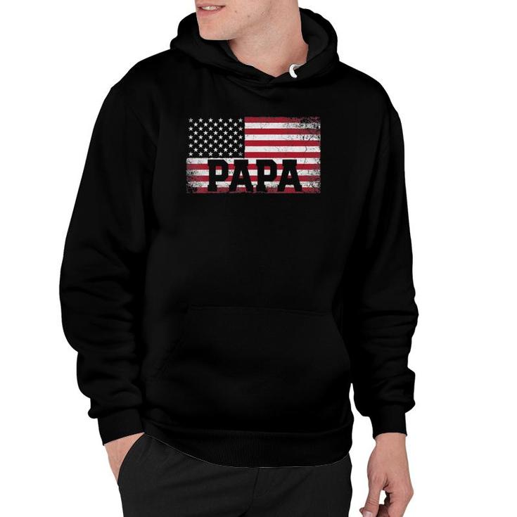Mens Papa American Flag Fathers Day 4Th Of July Gift Grandpa Hoodie | Seseable