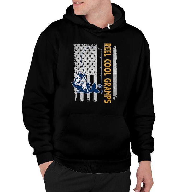 Reel Cool Gramps American Flag Fishing Fathers Day Hoodie | Seseable