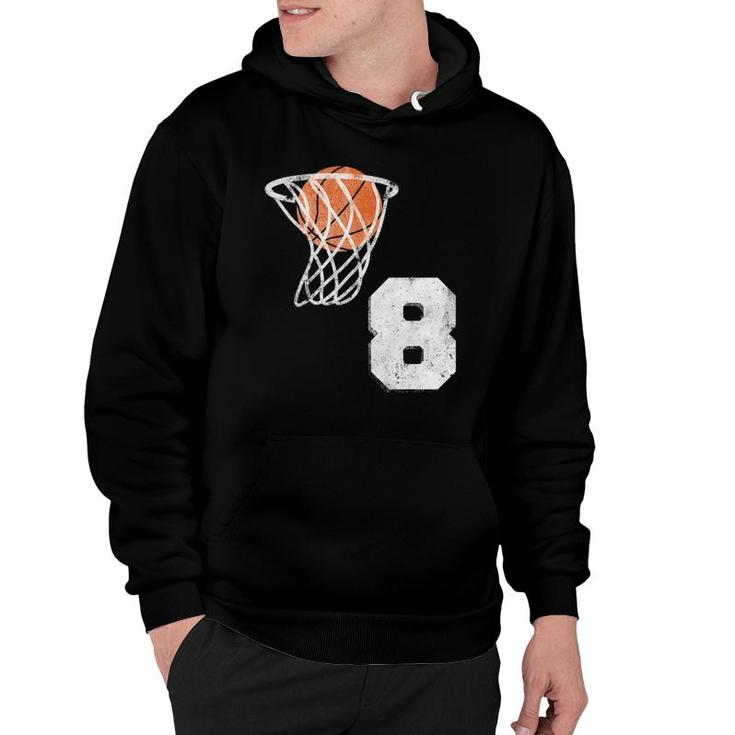 Vintage Basketball Jersey Number 8 Player Number Hoodie | Mazezy