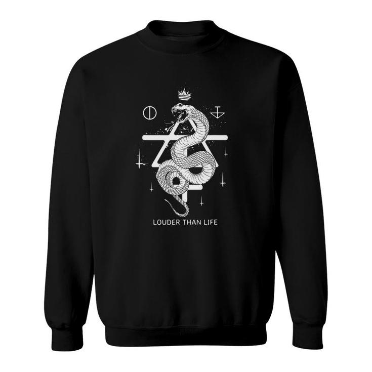 Louder Than Life Snake Crown - Sad Aesthetic Edgy Streetwear Sweatshirt ...