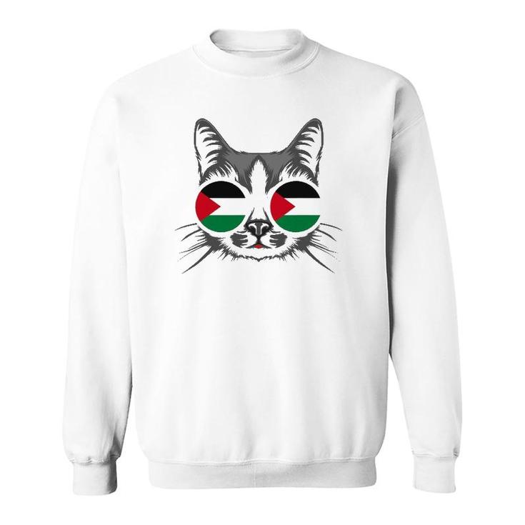 Free Palestine Flag Palestinian Gaza Cat Gift Sweatshirt - Seseable