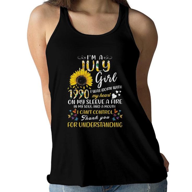 Im A July Girl 1990 31St Birthday Sunflower 31 Years Old Women Flowy ...