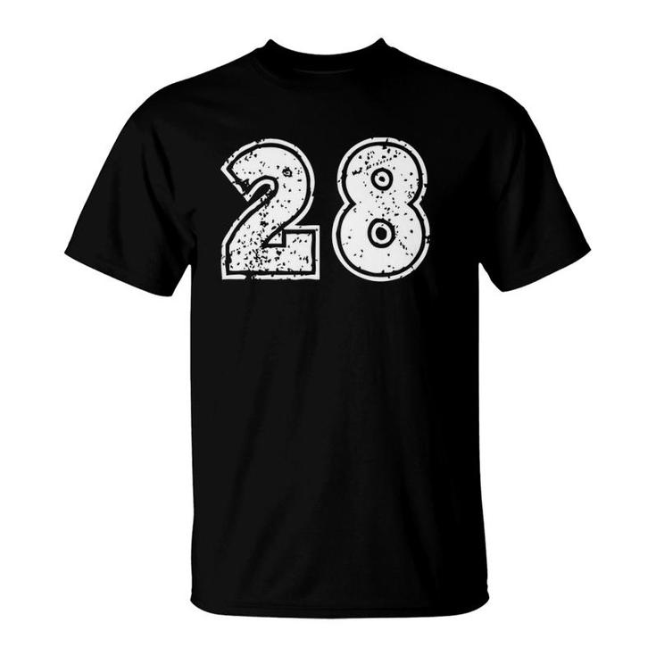 Number 28 Sports Player Uniform Number Jersey T-Shirt - Seseable