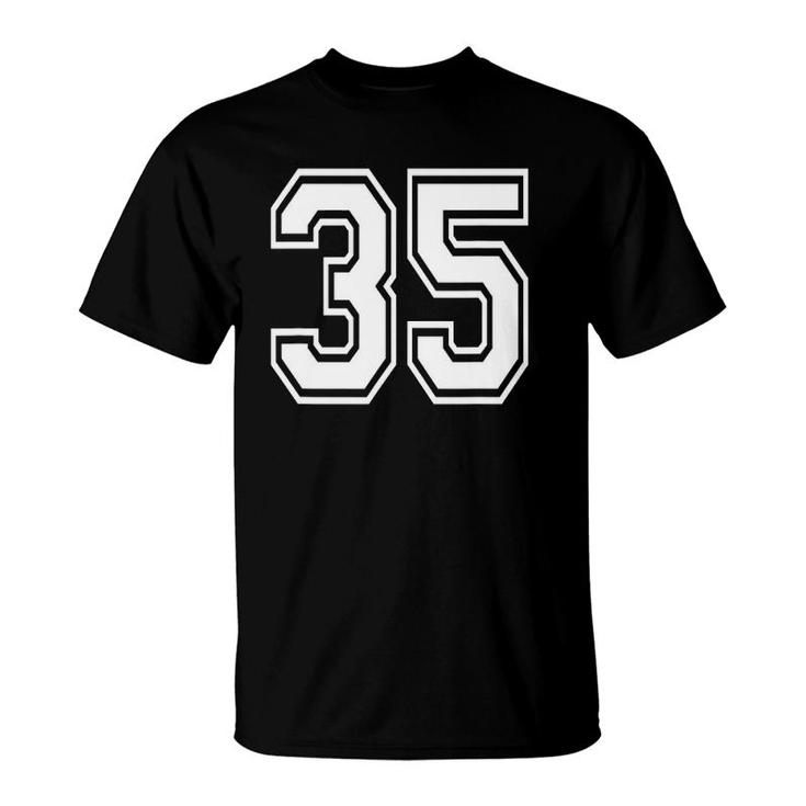 Number 35 Numbered Uniform Sports Jersey Team 35Th Birthday T-Shirt ...