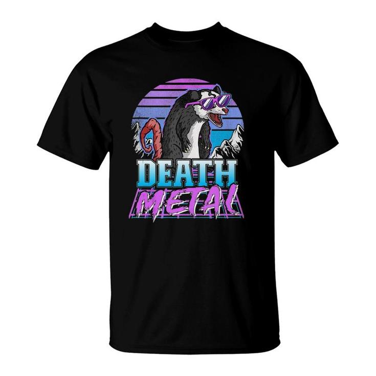 Retrowave Pastel Opossum 90S Synthwave Retro Death Metal T-Shirt ...