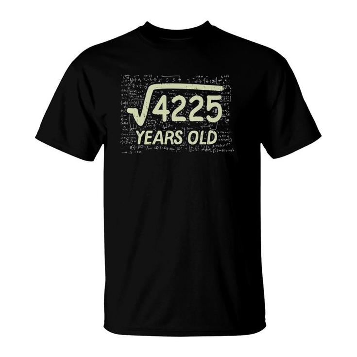 Square Root Of 4225 Years Old 65Th Birthday Gift Math T-Shirt - Seseable