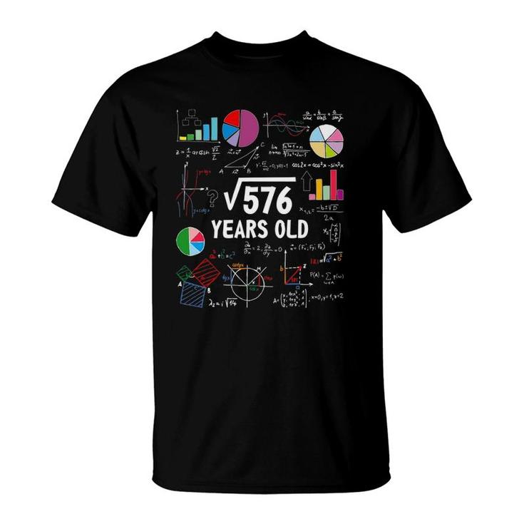 Square Root Of 576 24Th Birthday 24 Years Old Gifts Math Nerd T-Shirt ...