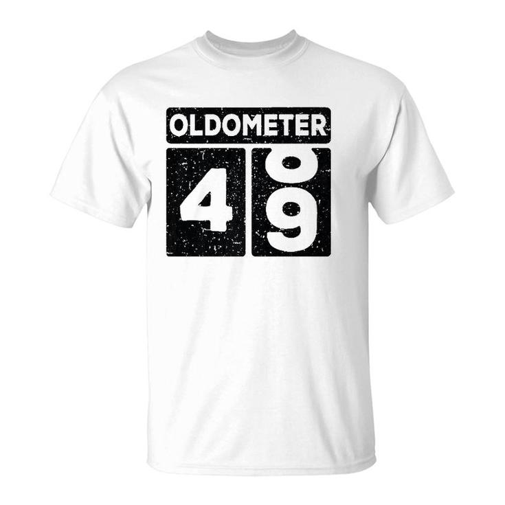 Oldometer 48-49 Years Old Funny 49Th Birthday Men Women T-Shirt | Seseable