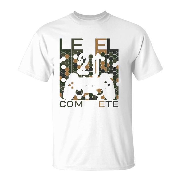 Gaming 21 Years Old Lvl 21 Complete 2001 Level 21 Ver2 T-Shirt - Seseable