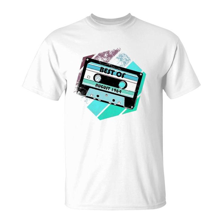 Vintage Best Of August 1964 Cassette Retro Birthday Tape T-Shirt | Seseable